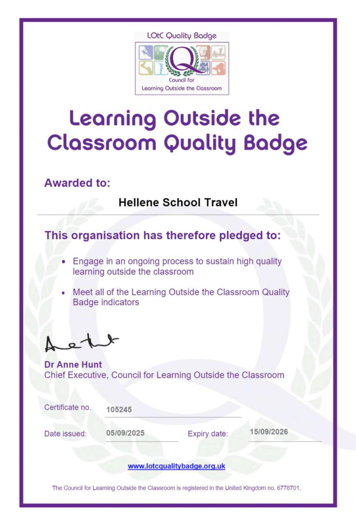 LOTC-Certificate-Badge-Sep-2025 | Hellene School Travel